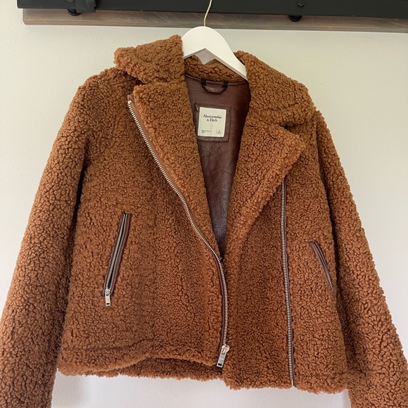 Abercrombie & Fitch | Jackets & Coats | Nwo Tags Brown Fuzzy Jacket ...